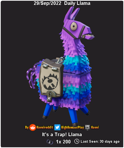 Daily Llama 29/Sep/2022 : r/FORTnITE